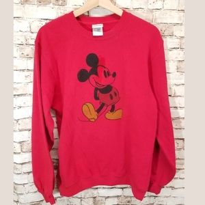 Disney | Tops | Disney Store Small Mickey Mouse Red Sweatshirt | Poshmark